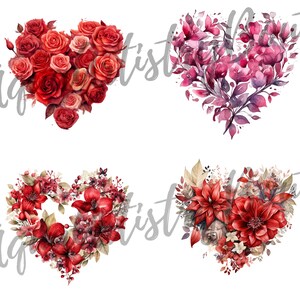 Watercolor Floral Heart | Digital Download | Wall Art |watercolor ...