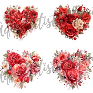 Watercolor Floral Heart | Digital Download | Wall Art |watercolor ...