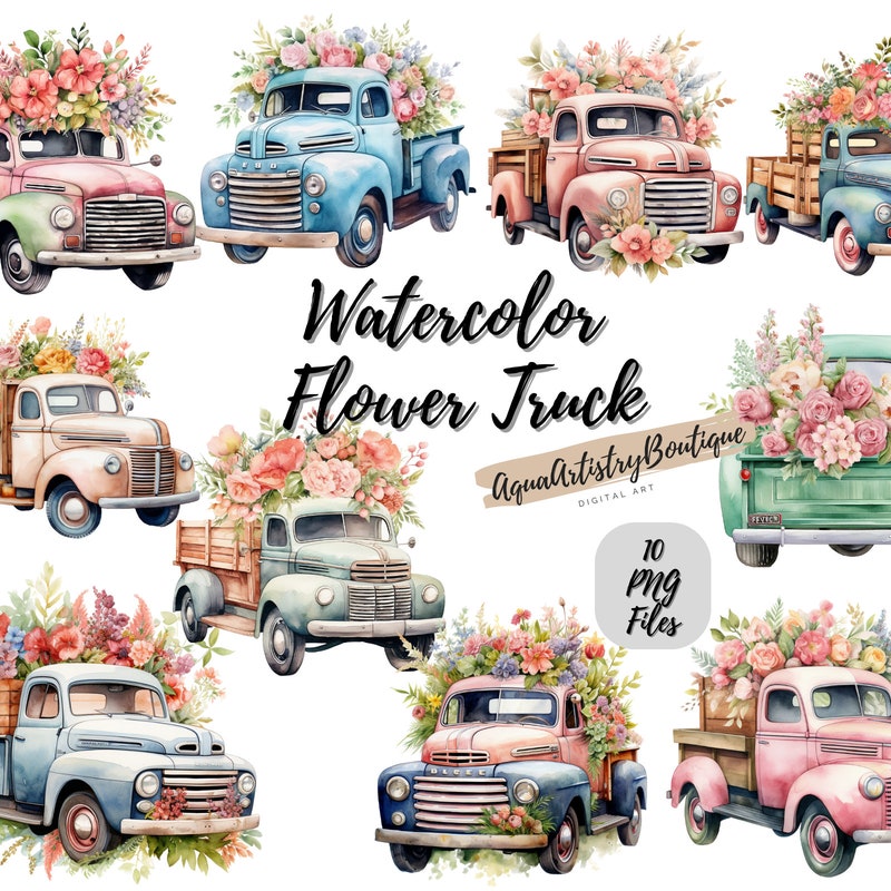 Truck With Flowers - Etsy