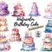Watercolor Birthday Cake | Digital Download | Wall Art | Watercolor ...