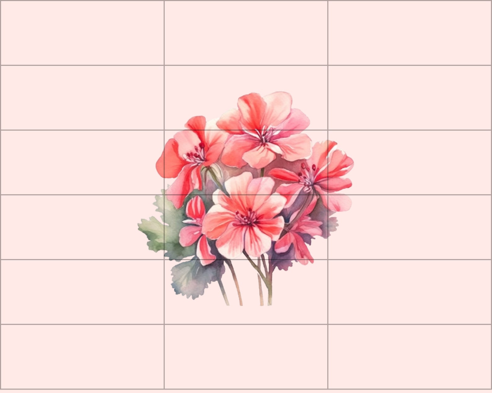 Watercolor Geranium Digital Download Wall Art Watercolor - Etsy