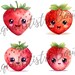 Watercolor Kawaii Strawberry | Digital Download | Wall Art | Watercolor ...
