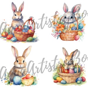 Watercolor Easter Bunny | Digital Download | Wall Art | Watercolor ...
