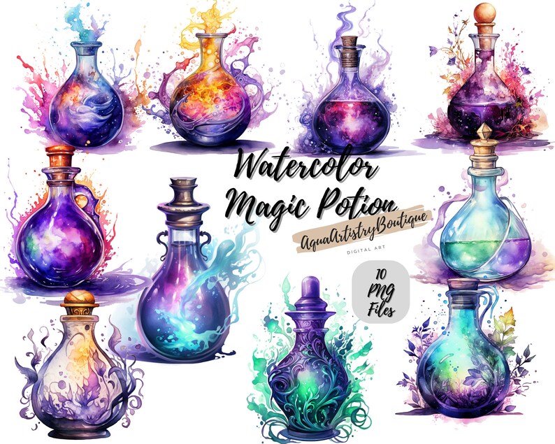 Watercolor Magic Potion Digital Download Wall Art - Etsy