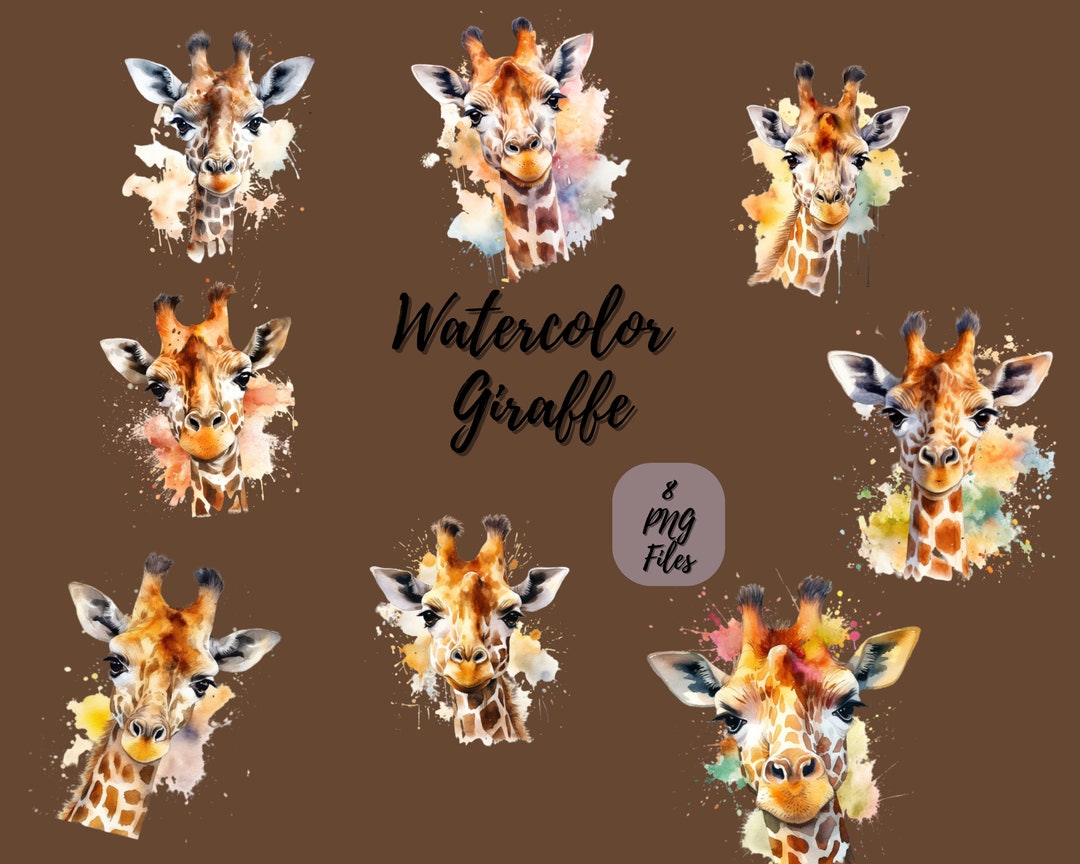 Watercolor Giraffe | Digital Download | Wall Art | Watercolor Clipart ...