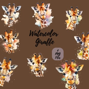 Watercolor Giraffe Digital Download Wall Art Watercolor Clipart Animal ...