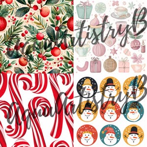 Christmas Digital Paper Digital Download Winter Digital Paper Christmas ...