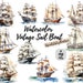 Watercolor Vintage Sail Boat | Digital Download | Wall Art | Watercolor ...