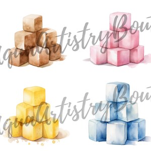 Watercolor Cubes | Digital Download | Wall Art | Watercolor Clipart ...