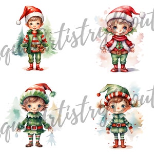 Watercolor Christmas Elf | Digital Download | Wall Art | Watercolor ...
