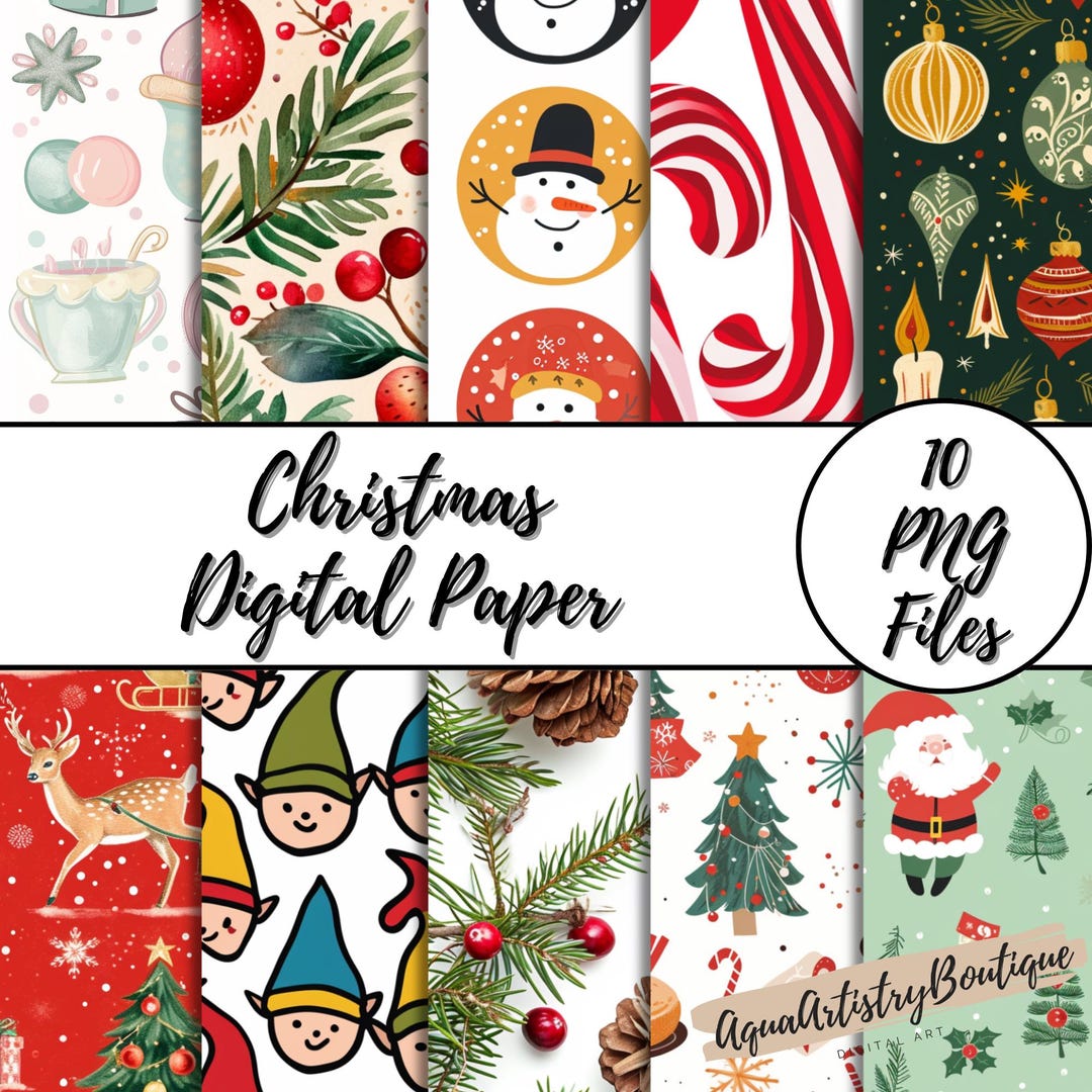 Christmas Digital Paper | Digital Download | Winter Digital Paper ...