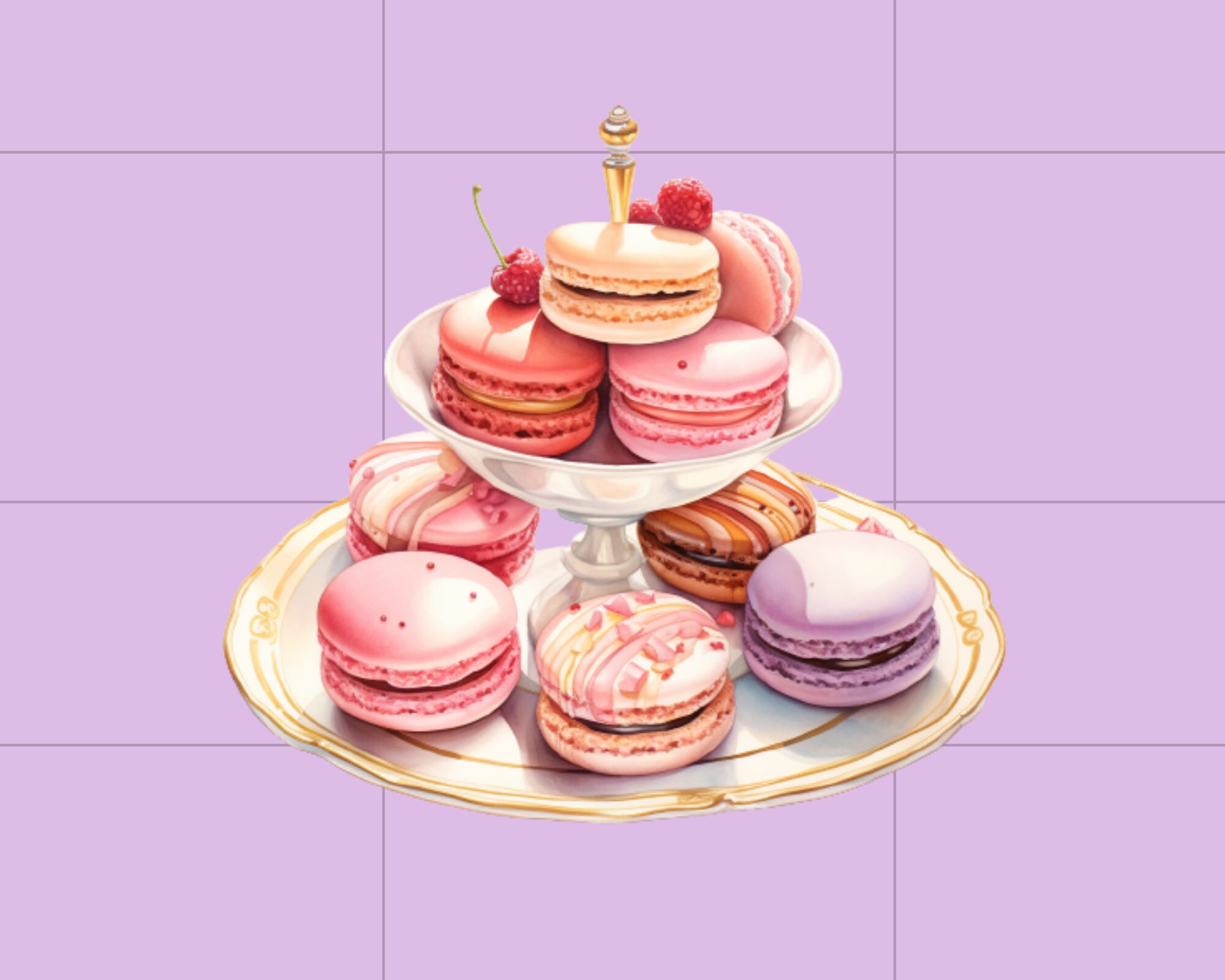 Watercolor Macarons Digital Download Wall Art Watercolor - Etsy