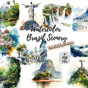 Watercolor Brazil Scenery | Digital Download | Wall Art | Watercolor ...