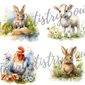 Watercolor Spring Animals | Digital Download | Wall Art | Watercolor ...