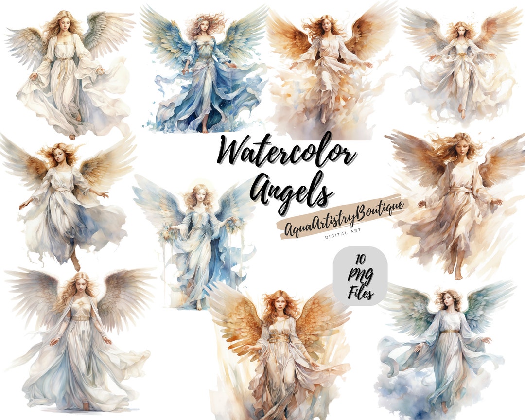 Watercolor Angel | Digital Download | Wall Art | Watercolor Clipart ...