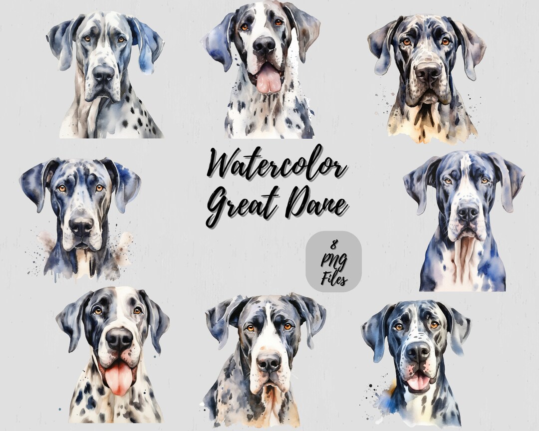 Watercolor Great Dane | Digital Download | Wall Art | Watercolor ...