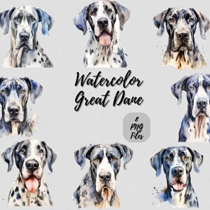 Watercolor Great Dane | Digital Download | Wall Art | Watercolor ...