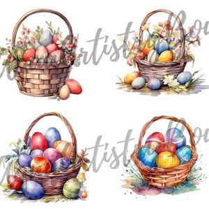 Watercolor Easter Basket | Digital Download | Wall Art | Watercolor ...