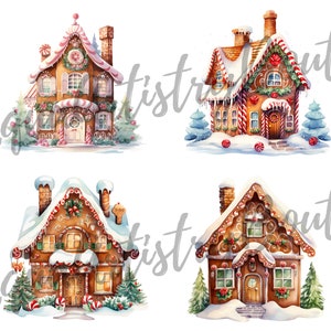 Watercolor Christmas Gingerbread House | Digital Download | Wall Art ...