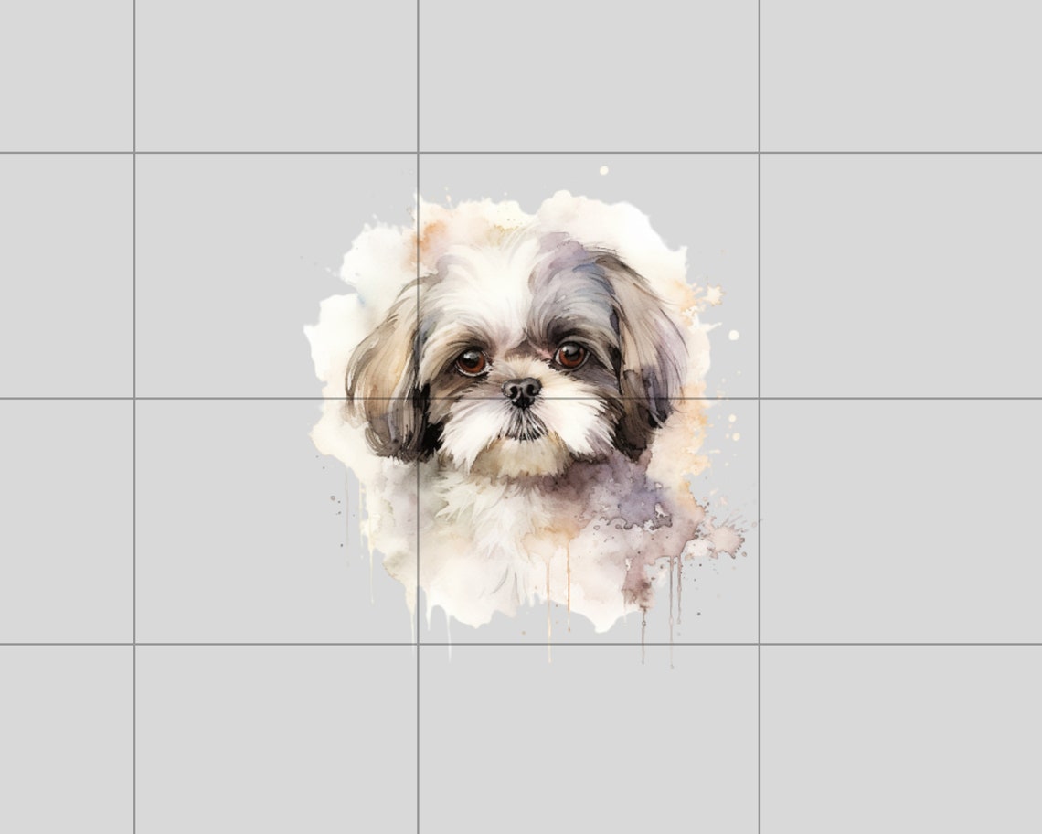 Watercolor Shih Tzu Digital Download Wall Art Watercolor - Etsy