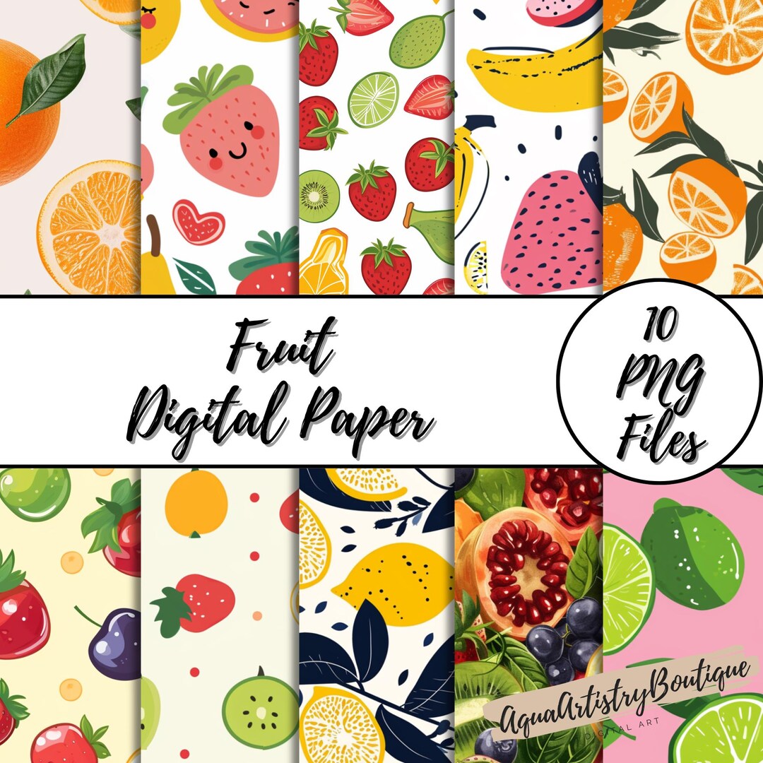 Fruit Digital Paper | Digital Download | Food Digital Paper | Fruit ...