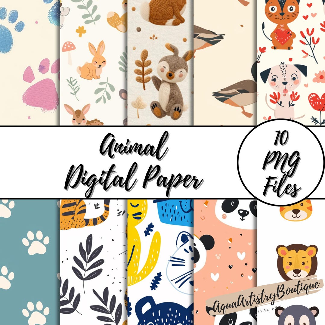 Animal Digital Paper | Digital Download | Digital Paper | Animal ...