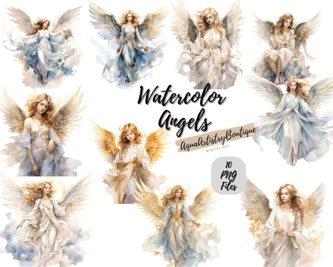 Watercolor Angel | Digital Download | Wall Art | Watercolor Clipart ...