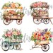 Watercolor Flower Cart Digital Download Wall Art Watercolor Clipart ...