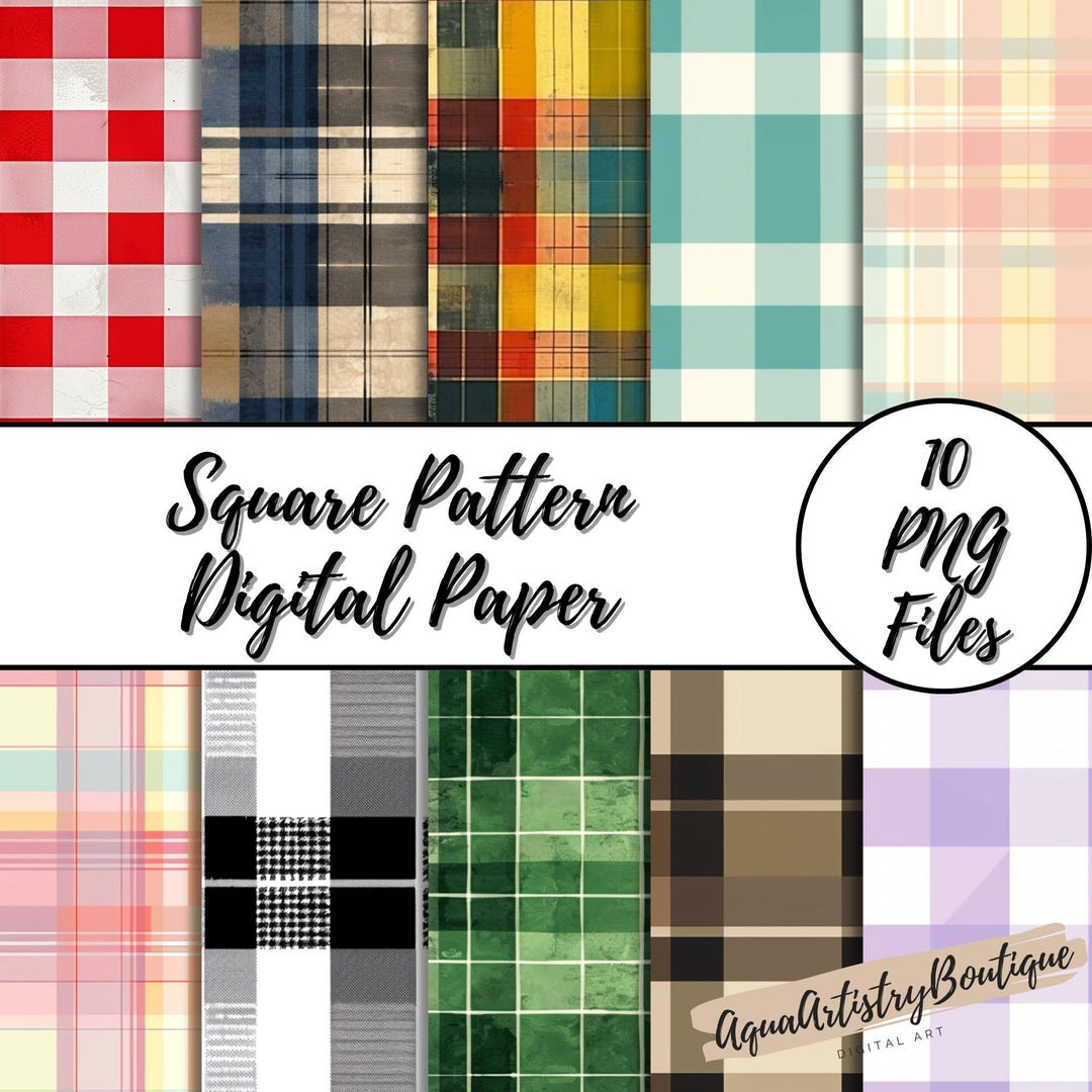Gingham Pattern Digital Paper | Digital Download | Square Pattern ...