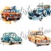 Watercolor Vintage Cars Digital Download Wall Art Watercolor Clipart ...