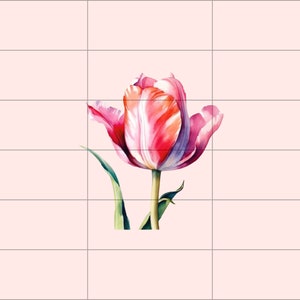 Watercolor Tulip | Digital Download | Wall Art | Watercolor Clipart ...