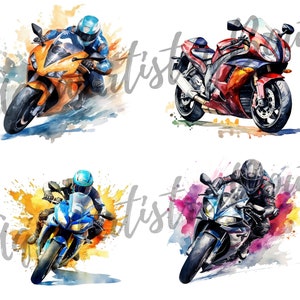 Watercolor Sport Motorcycle | Digital Download | Wall Art | Watercolor ...