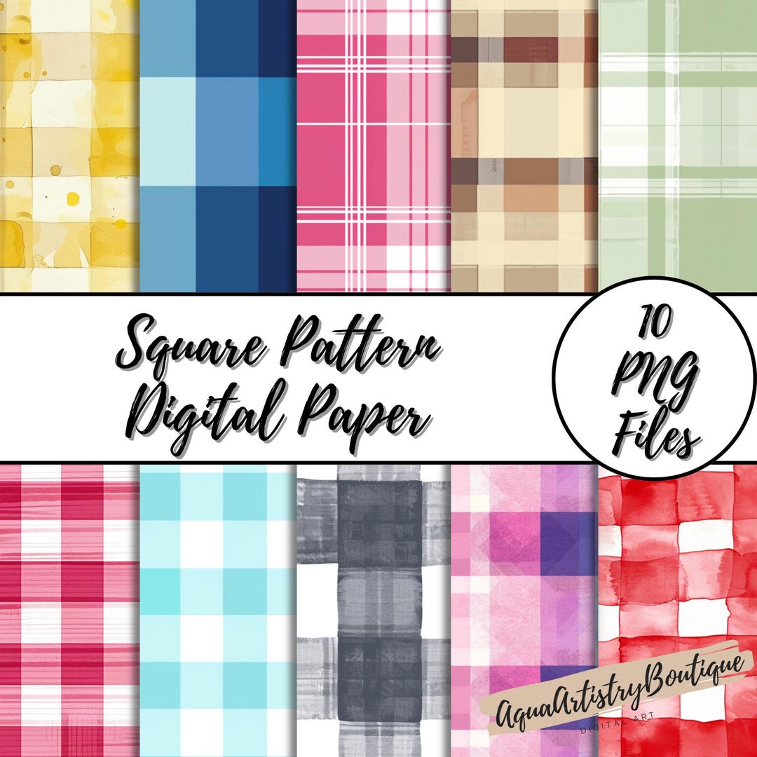 Gingham Pattern Digital Paper | Digital Download | Square Pattern ...