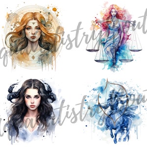Watercolor Zodiac Signs | Digital Download | Wall Art | Watercolor ...