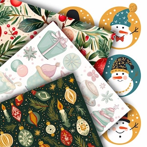 Christmas Digital Paper | Digital Download | Winter Digital Paper ...