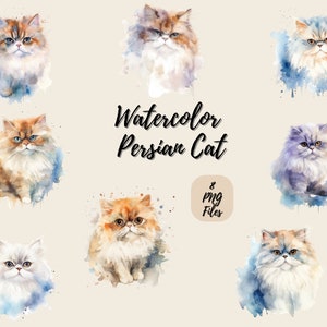 Watercolor Persian Cat | Digital Download | Wall Art | Watercolor ...