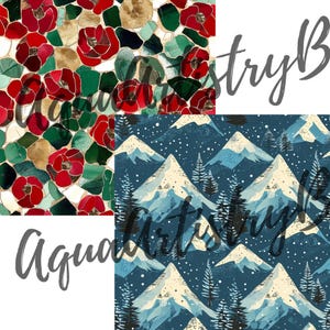 Christmas Digital Paper Digital Download Winter Digital Paper Christmas ...