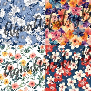 Flower Digital Paper | Digital Download | Floral Digital Paper | Flower ...