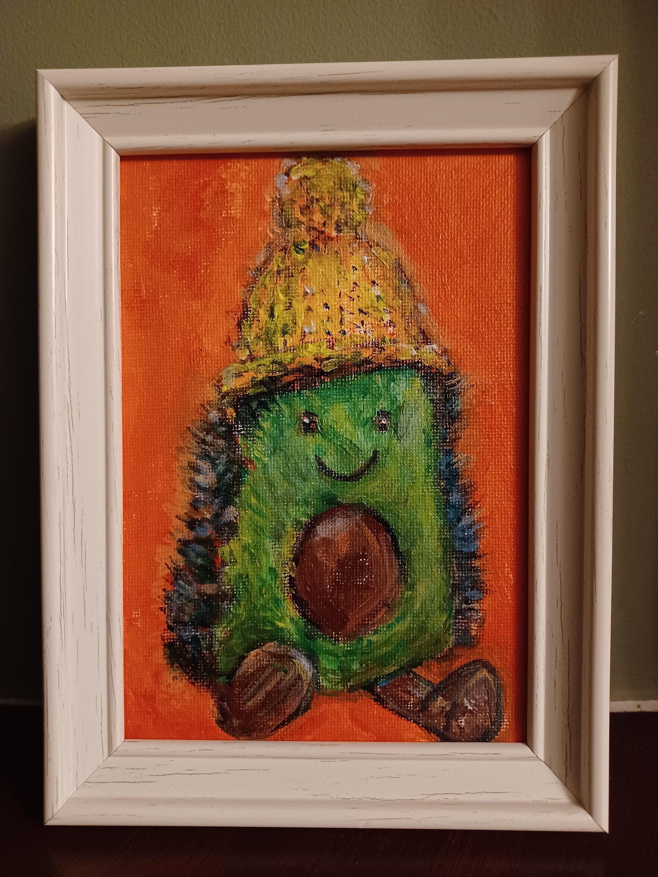 Avocado. Acrylic Painting on Canvas Board. Novelty Painting. - Etsy