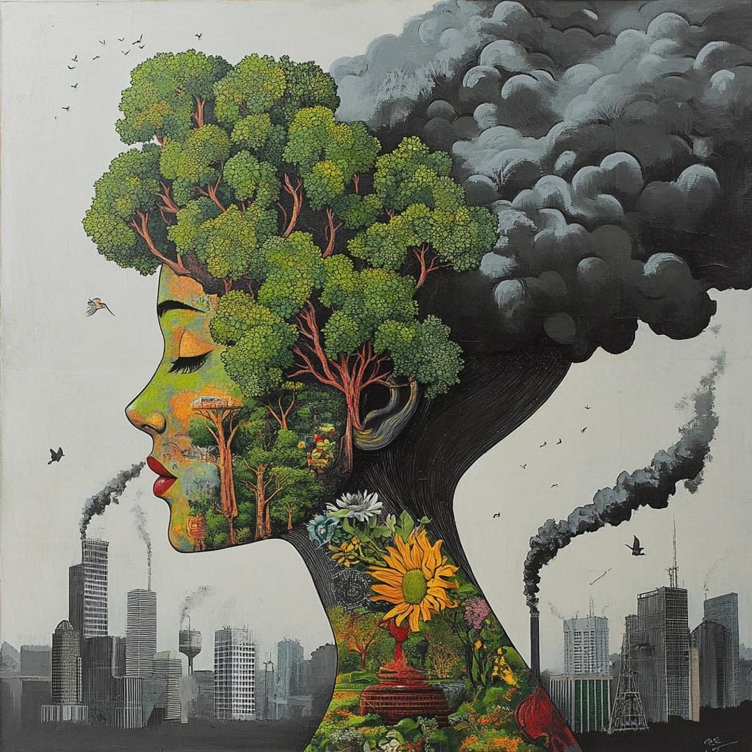 Mother Nature and Humanity Artwork Stunning Simple and Elegant. Easy ...