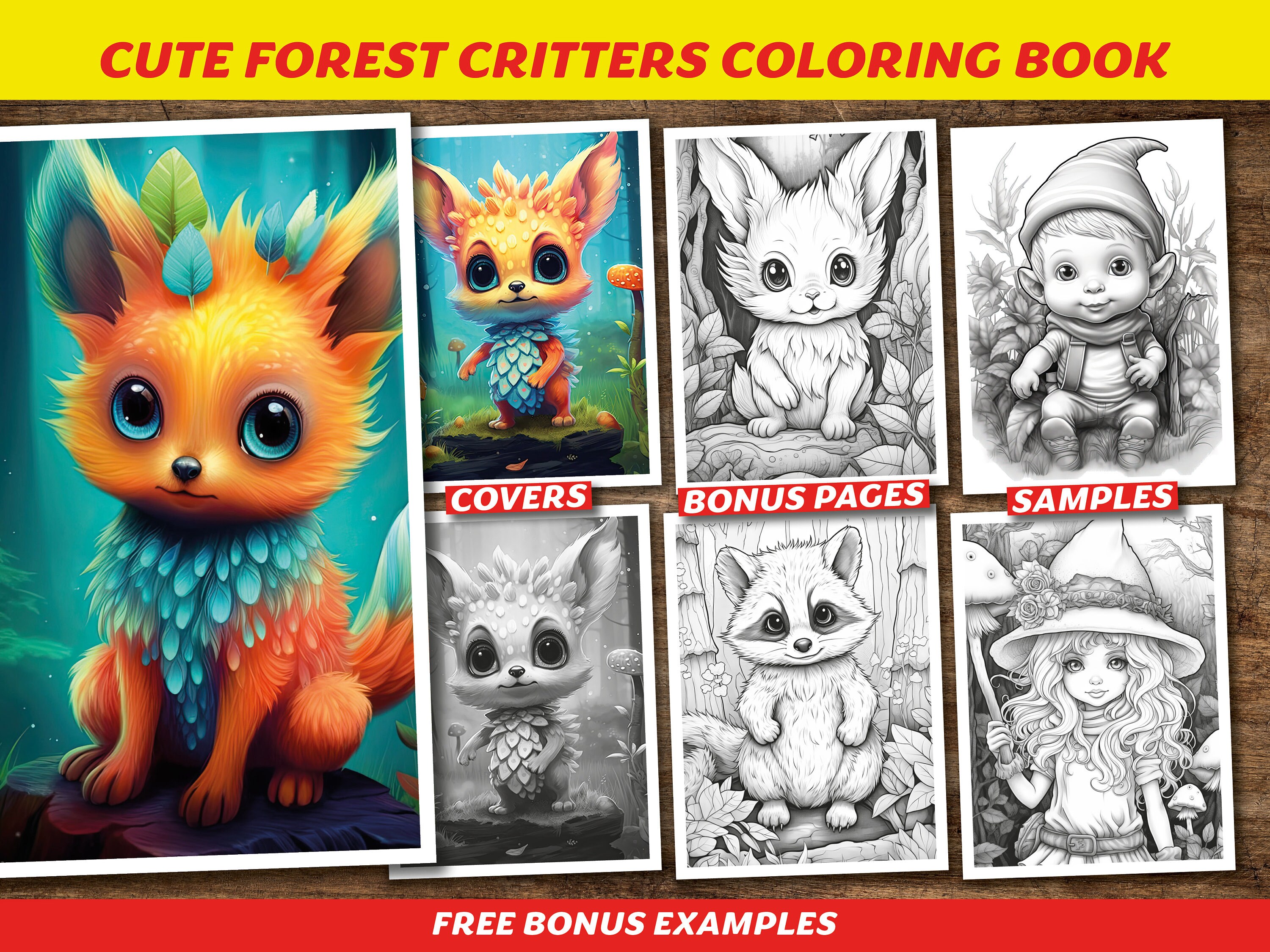 Forest Cute Critters Coloring Book Pages Printable Art - Etsy