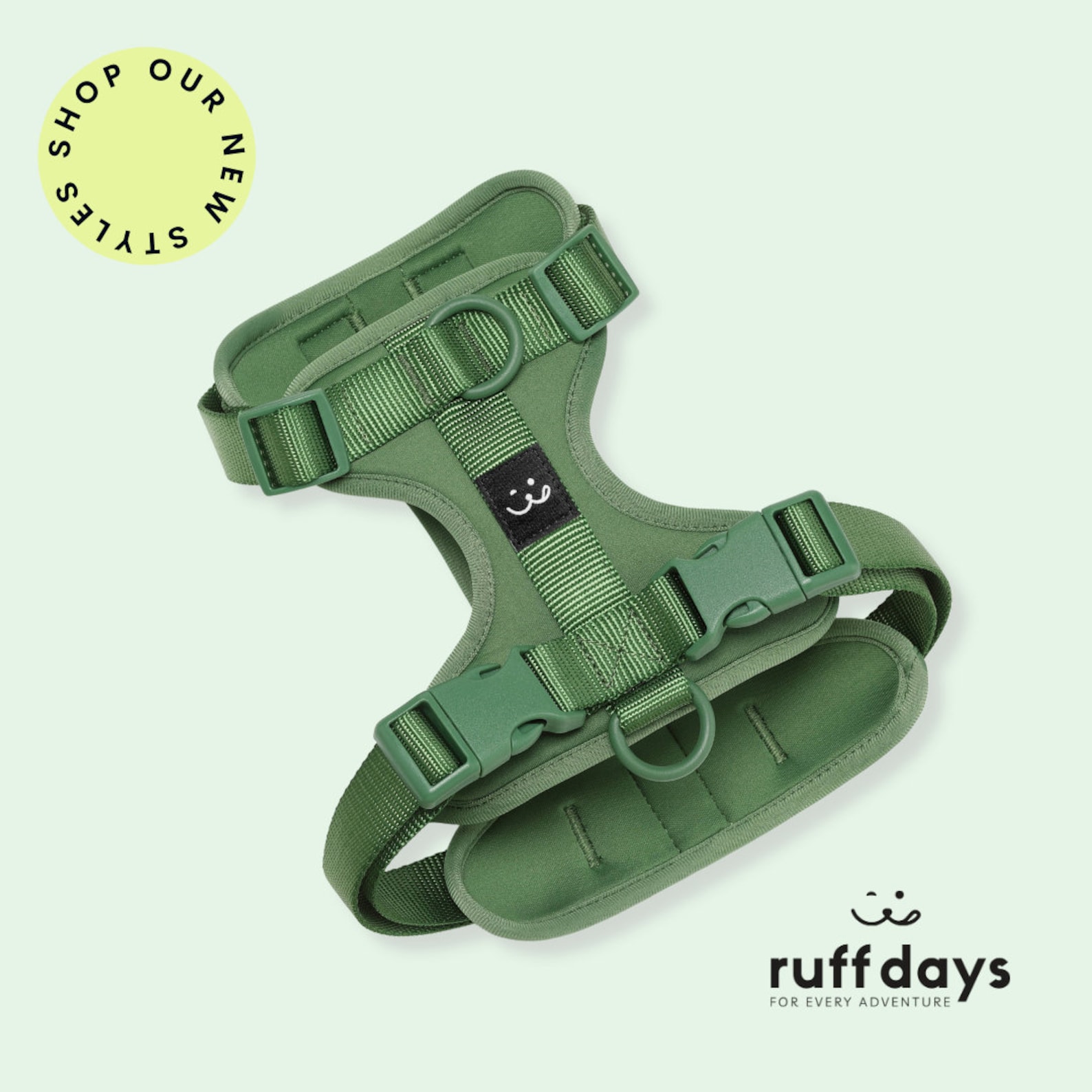 Premium Forest Green Padded Dog Harness | Comfy & Secure | Adjustable ...