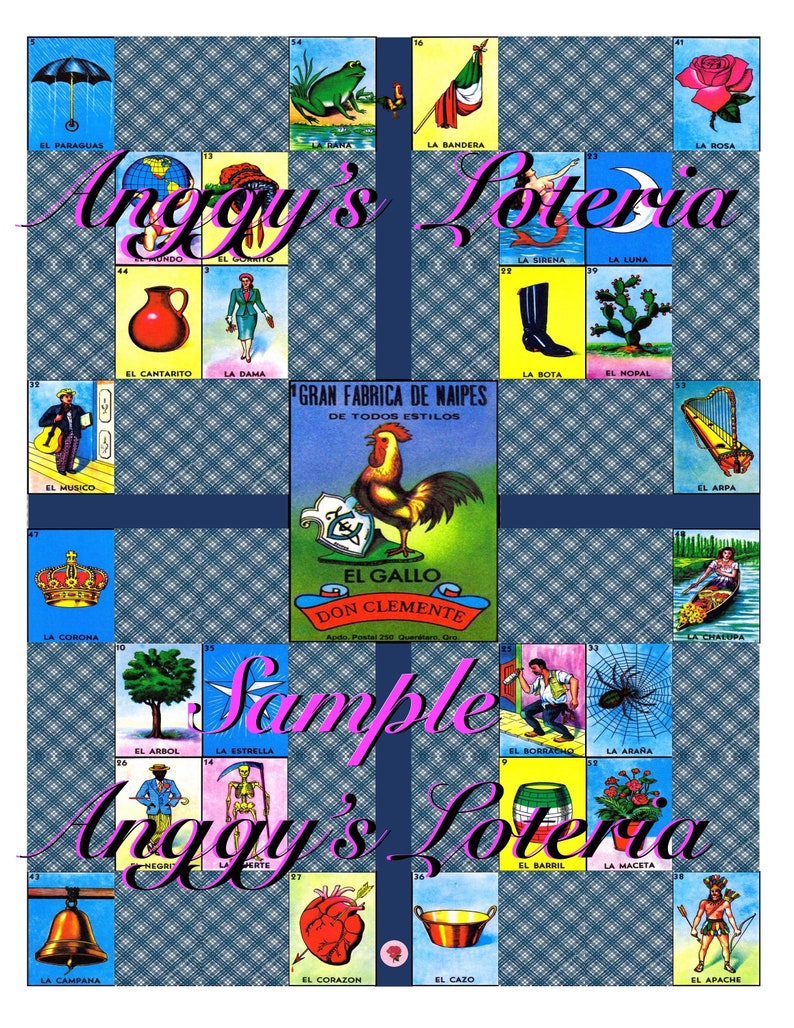Loteria Mexicana Cartas Con Juego De X 4 Esquinas Y Cuadrito En Medio - Etsy