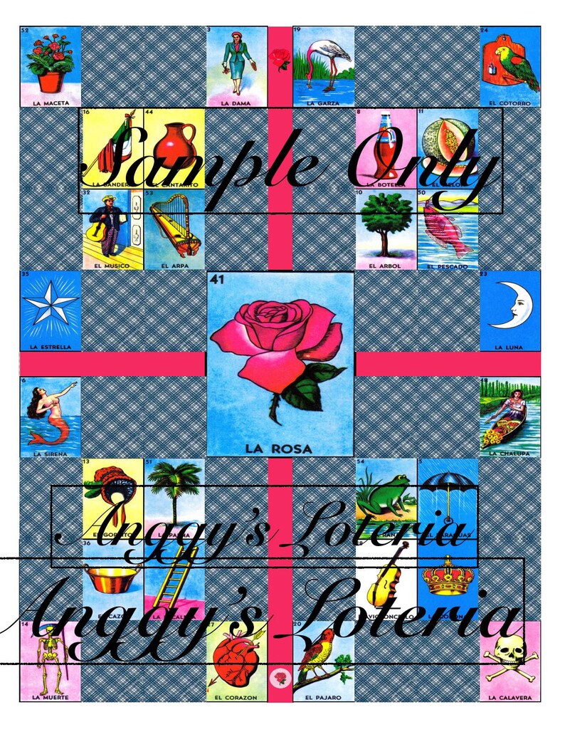 Loteria Mexicana Cartas Con Juego De X 4 Esquinas Y Cuadrito En Medio ...