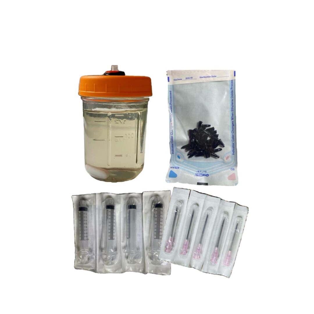 Half-pint Liquid Culture Jar Kit, Sterilized for Mycelium Propagation ...