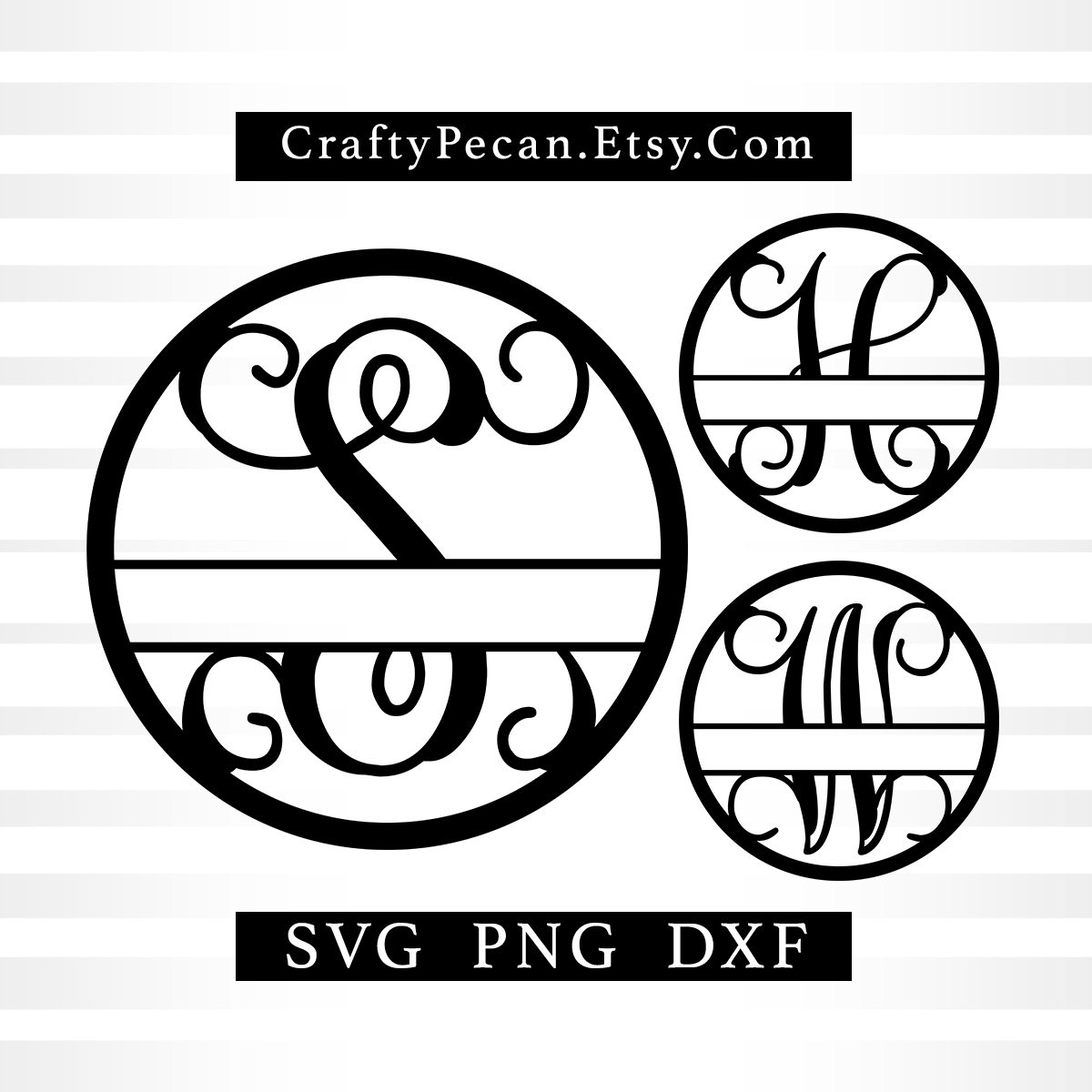 Circle Monogram Split Monogram Svg, Name Sign Alphabet Svg, Png, Split Letter Svg, Wood Metal ...
