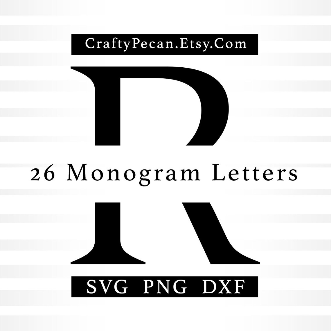 Blank Monogram Svg, Monogram Font Svg Dxf Files, Cricut Font, Split ...