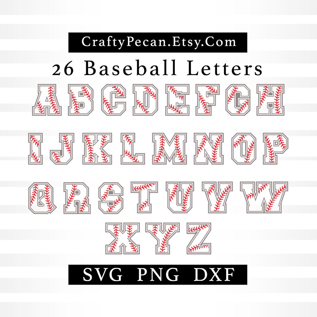 Baseball Font Svg, Baseball Stitches Alphabet Letters Svg Dxf Files ...