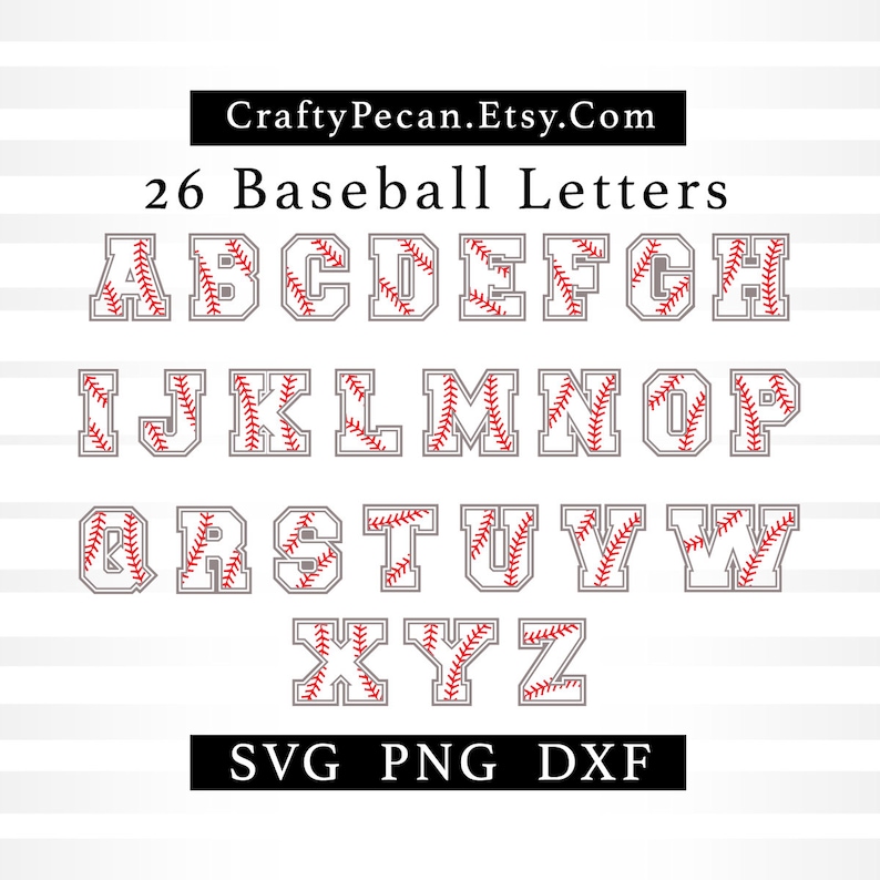 Baseball Font Svg, Baseball Stitches Alphabet Letters Svg Dxf Files ...