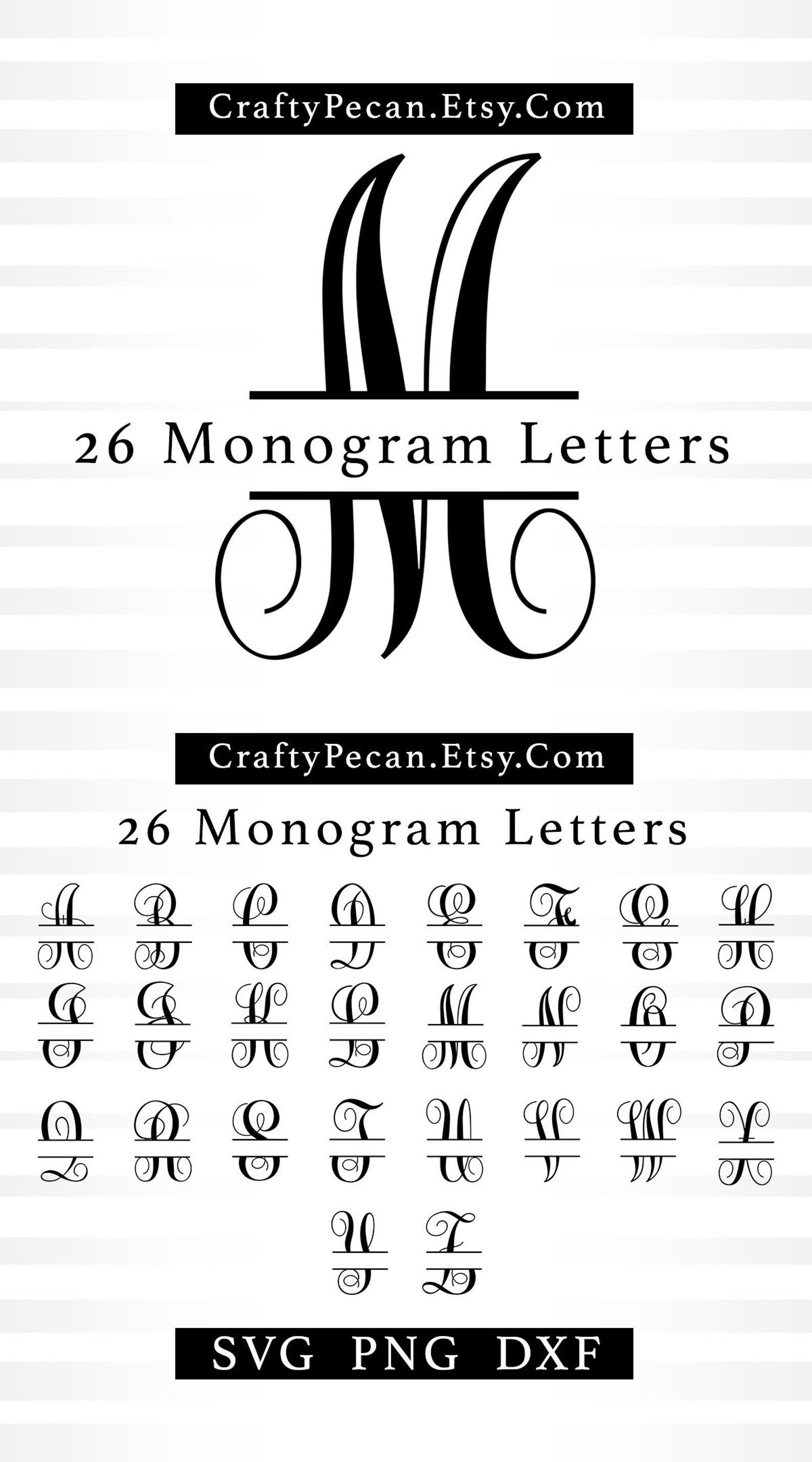 Monogram Svg, 8 Monogram Fonts Bundle Svg, Cricut Font Bundle, Monogram ...
